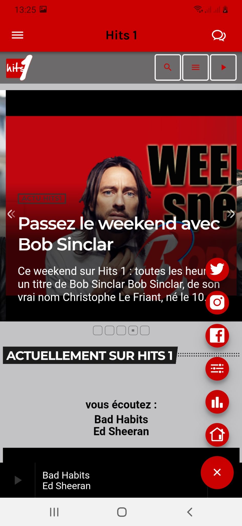 L' Application Mobile Hits 1 radio - Hits 1 radio numéro 1 sur les hits